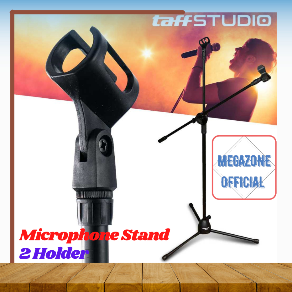 Jual Stand Microphone Stand Tripod Professional Adjustable 2 Holder ...