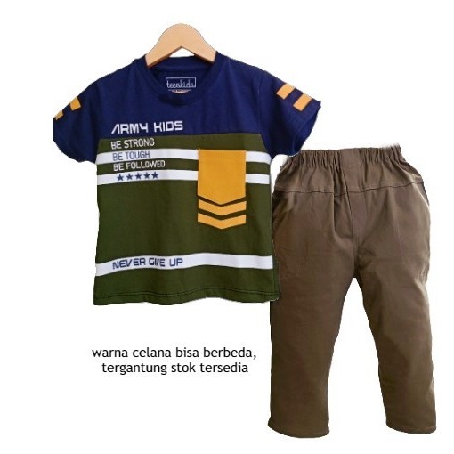 Jual BAJU ANAK COWOK SET ANAK LAKI LAKI PREMIUM ARMY KIDS CELANA KATUN ...