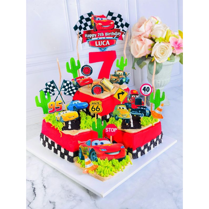 Jual kue ulang tahun anak birthday cars topper cake | Shopee Indonesia