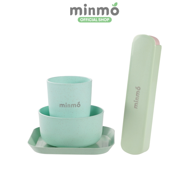 Jual minmo jerami gandum Set Piring Makan Mangkuk Cangkir 4 in 1 ...