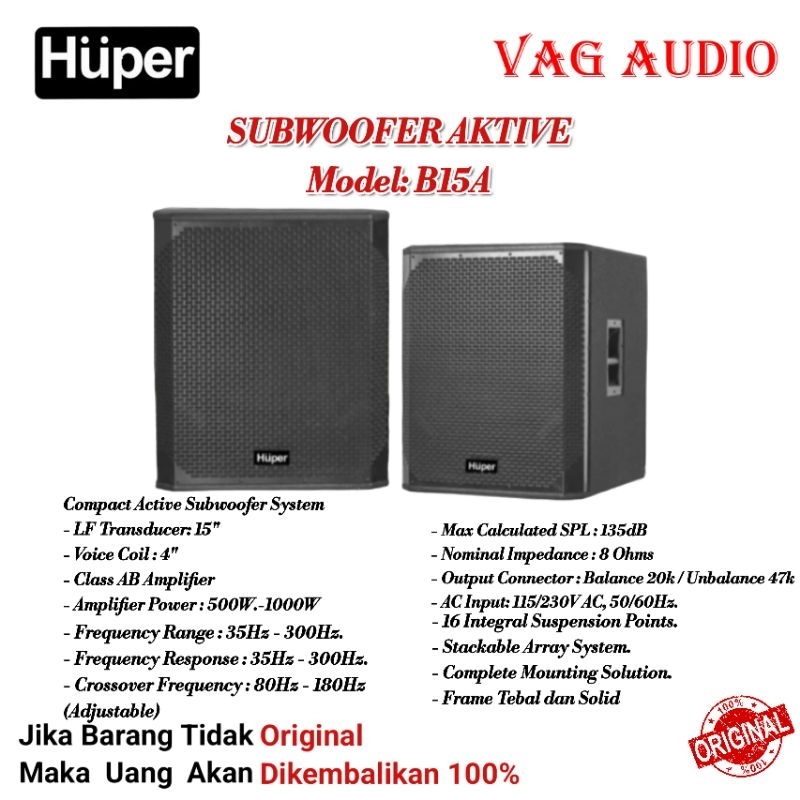 Jual SUBWOOFER AKTIVE HUPER B15A | Shopee Indonesia
