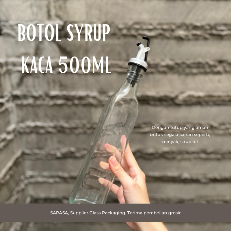 Jual Botol Syrup Minyak Kaca 500 ml syrup, Oil Wadah Bumbu Olive Perisa ...