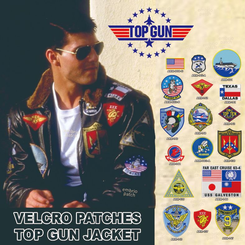 Jual Patch Velcro TOP GUN G1 Flight Complete Set Patches Jacket Pete ...