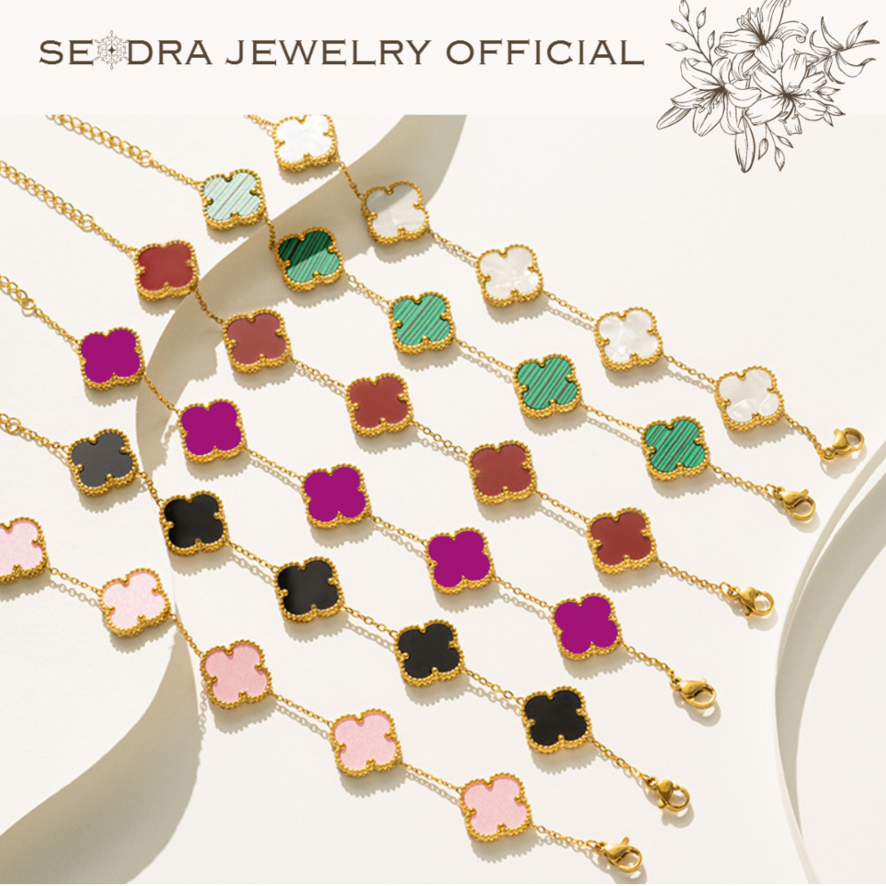 Jual SEODRA • Hera Bracelet Clover 18k Gold Plated • Perhiasan Gelang ...