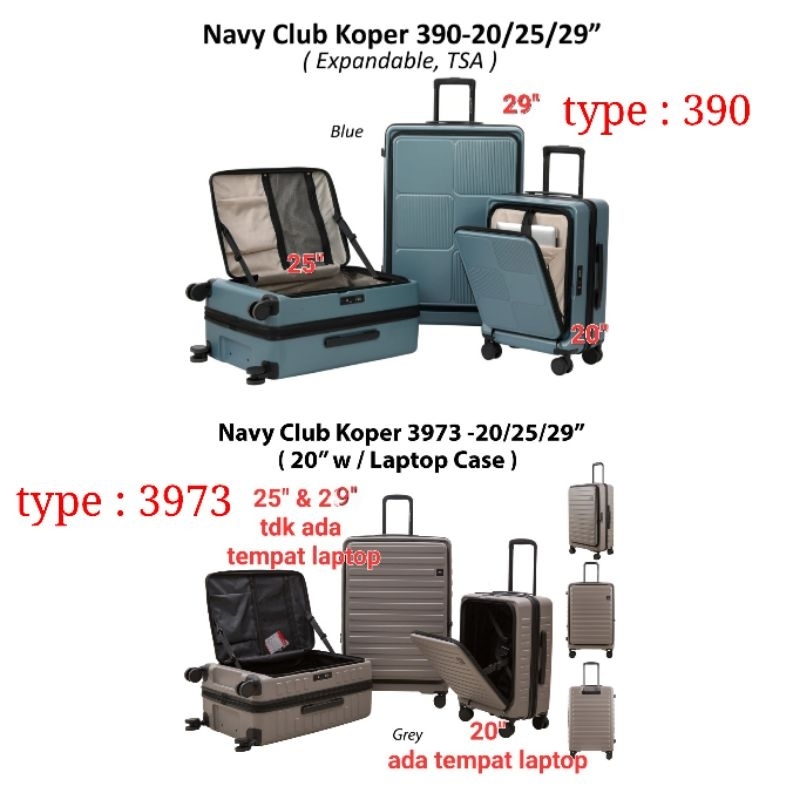 Jual koper navy club buka atas original 390/3973 | Shopee Indonesia