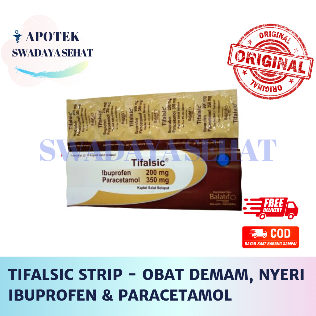Jual TIFALSIC Strip - Ibuprofen Dan Paracetamol Obat Demam Nyeri Isi 10 ...