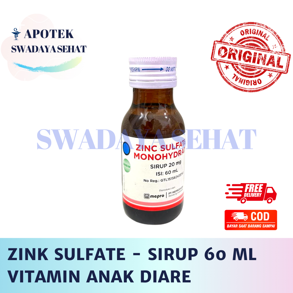 Jual ZINK Sulfate Sirup 60 ML - Vitamin Anak Diare Zinc Syrup Mepro | Shopee Indonesia