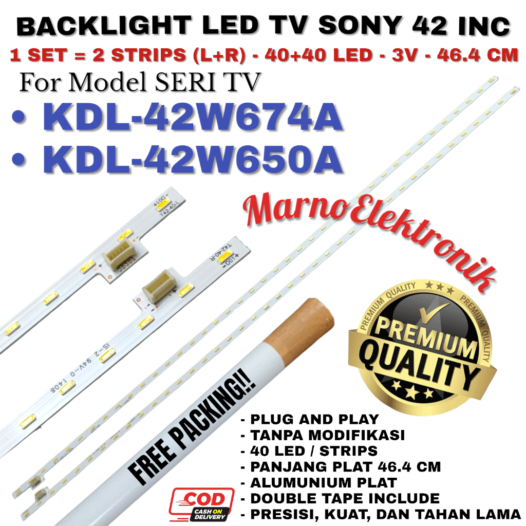 Jual BACKLIGHT TV LED SONY 42 INC INCH KDL 42W674A 42W650A KDL42W674A KDL42W650A 42W LAMPU LED ...