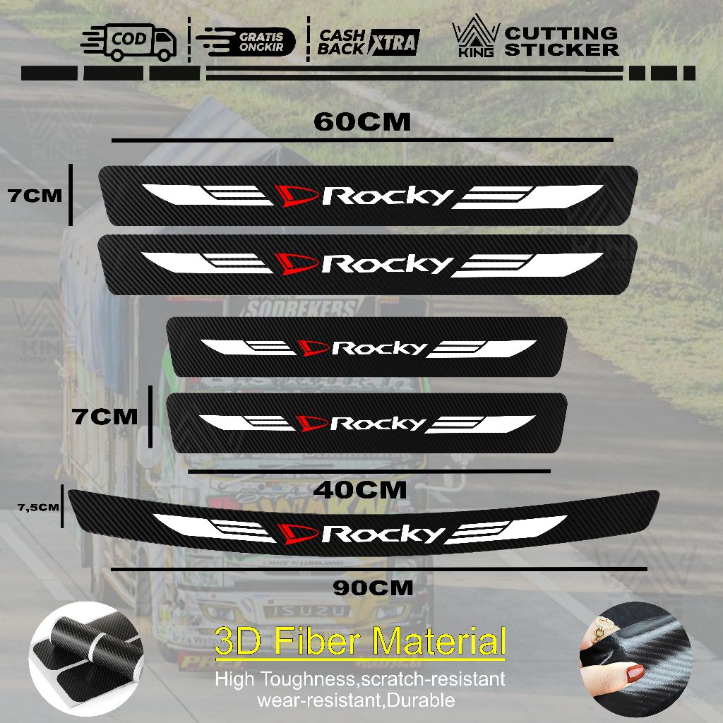 Jual 9 pcs Stiker carbon 3D Sticker Pelindung Ambang Pintu DAIHATSU ...