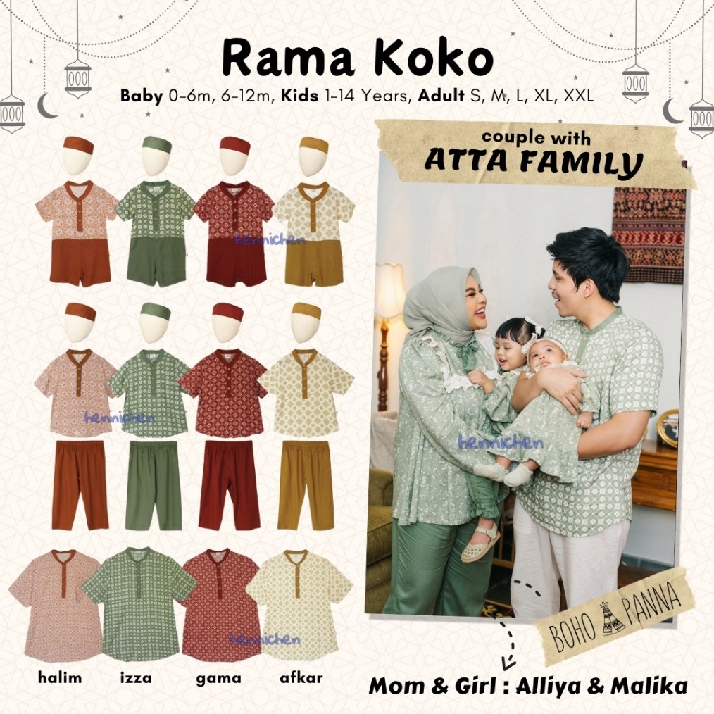 Jual 1212 BIG SALE FASION BAJU LEBARAN Bohopanna Couple Rama Papa dan ...