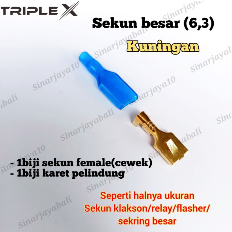 Jual skun kabel cewek sekun female terminal klakson relay 6,3 6.3 besar ...