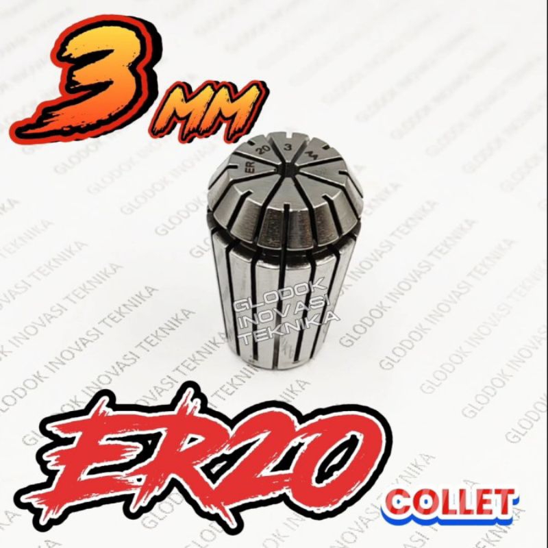 Jual Collet Colet Chuck ER20 ER 20 CNC Router bit Milling Arbor Mata ...