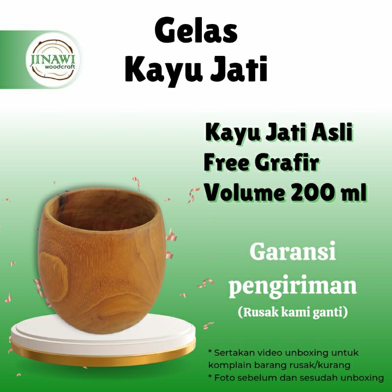 Jual Gelas kayu jati oval (Free grafir) | Shopee Indonesia