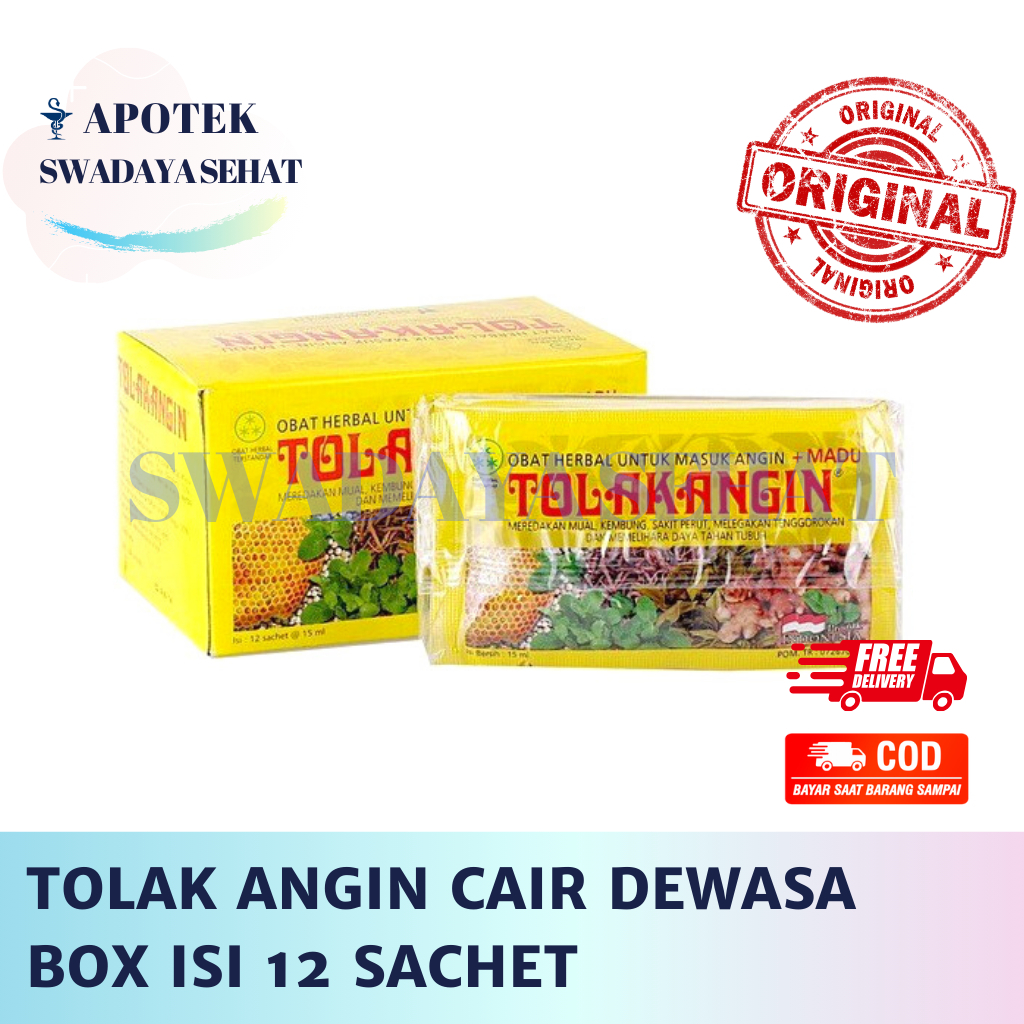 Jual TOLAK ANGIN Cair Madu Dewasa Kuning 1 Box 12 Sachet - Obat Herbal ...