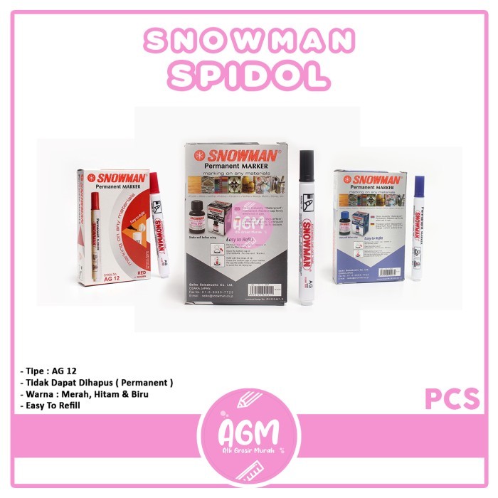 Jual SPIDOL SNOWMAN PERMANENT AG-12 | Shopee Indonesia