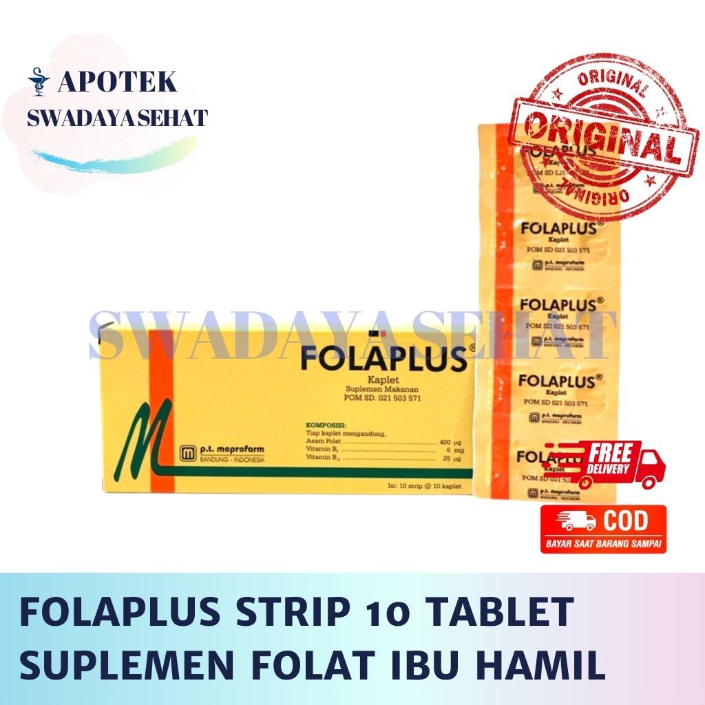 Jual FOLAPLUS Strip 10 Tablet - Suplemen Asam Folat B Kompleks Ibu ...