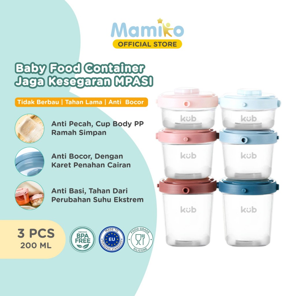Jual KUB Container Food Box Makan Mpasi Anak Bayi 3 pcs x 200 ML | Air ...