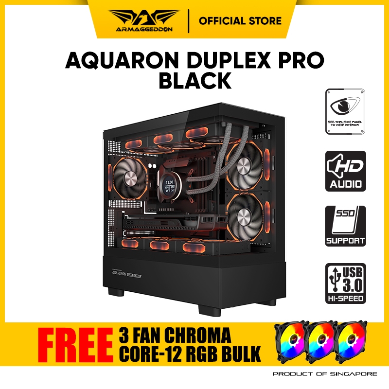 Jual Casing Gaming Armaggeddon Aquaron DUPLEX PRO M-ATX with Front ...