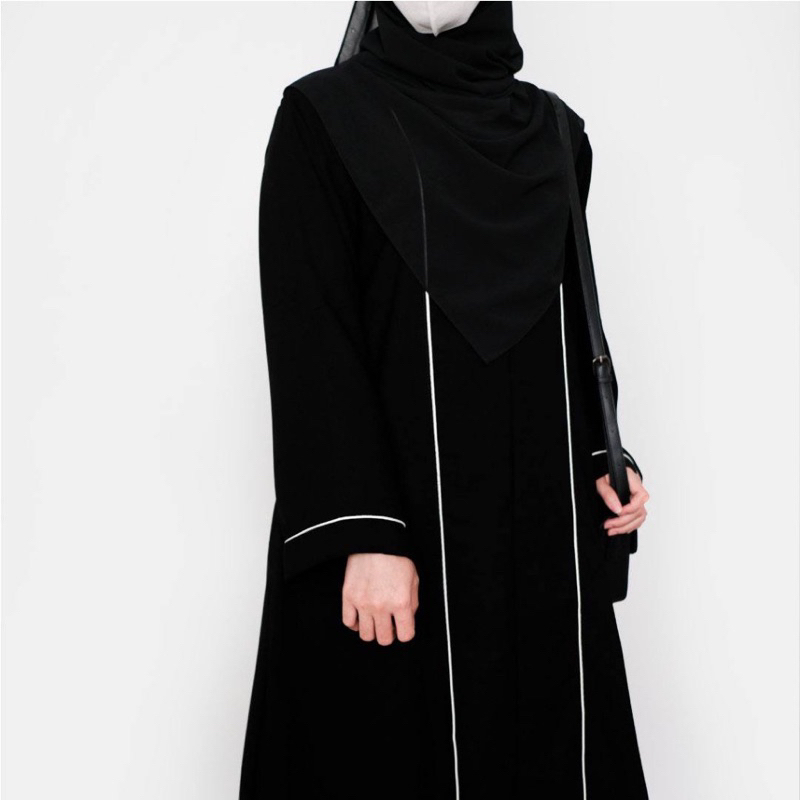 Jual Gamis Abaya Arab Hitam List Busui Bahan Jet Black Saudi Kwalitas Terjamin | Shopee Indonesia