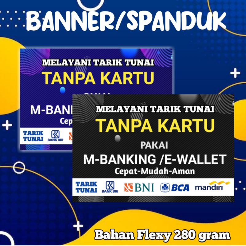 Jual BANNER SPANDUK TARIK TUNAI M-BANKING TANPA KARTU | Shopee Indonesia
