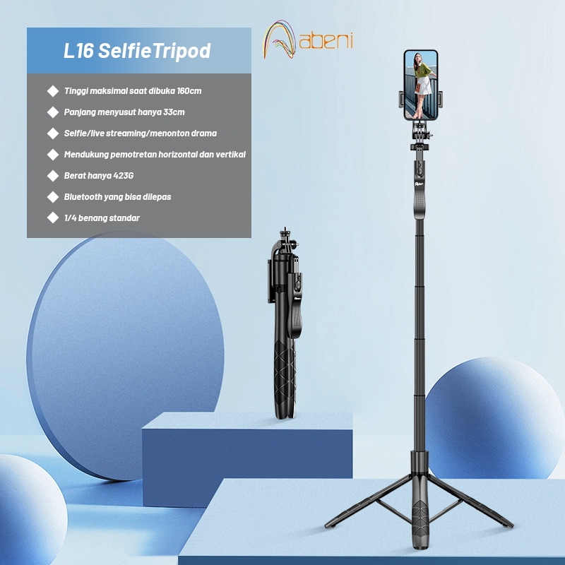 Jual Abeni L16 Tripod Bluetooth Remote P02 Gimbal Stabilizer HP 360°AI Face Tracking | Shopee ...