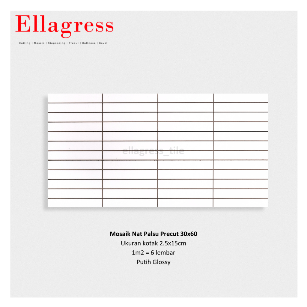Jual Ellagress Mosaik Precut Nat Palsu Keramik 30x60 Lantai / dinding ...