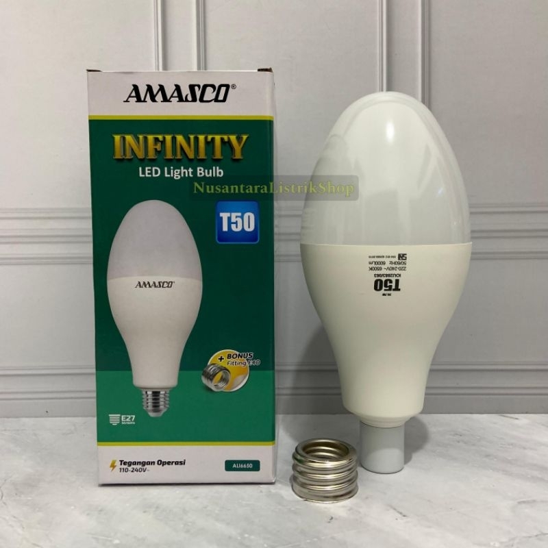 Jual Amasco Infinity Lampu Led Mercury T50 ML Series E27 Bonus Fitting ...