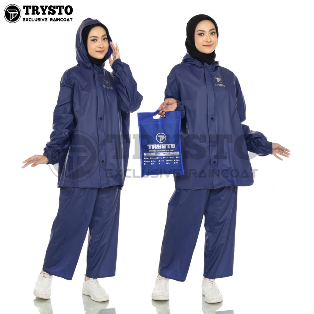 Jual Jas Hujan Raincoat Setelan Pria Wanita Dewasa Bahan Kuat Tebal Elastis Anti Rembes Original ...