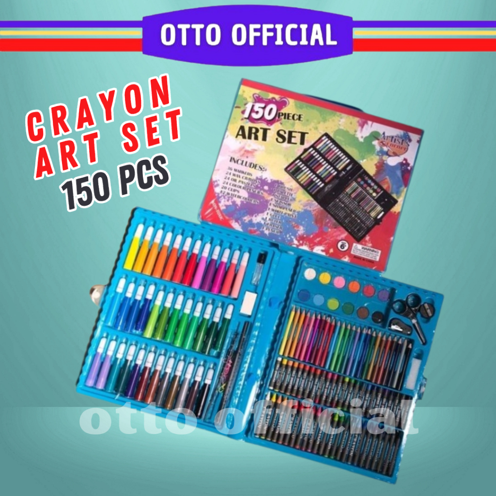 Jual CRAYON ART COLOURING SET ISI 150 PCS / ALAT MELUKIS DAN MEWARNAI ...