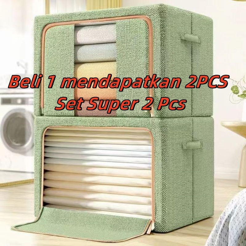 Jual 66L-110L Storage Box Pakaian Linen katun berkualitas tinggi box ...