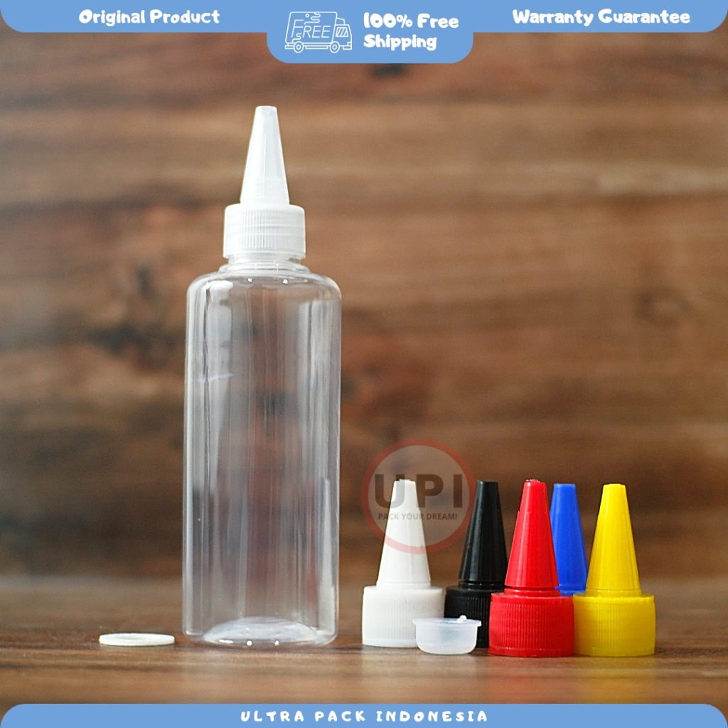 Jual Kemasan Botol Tinta Isi Ulang - BOTOL PET BR 200ML CLEAR + TUTUP ...