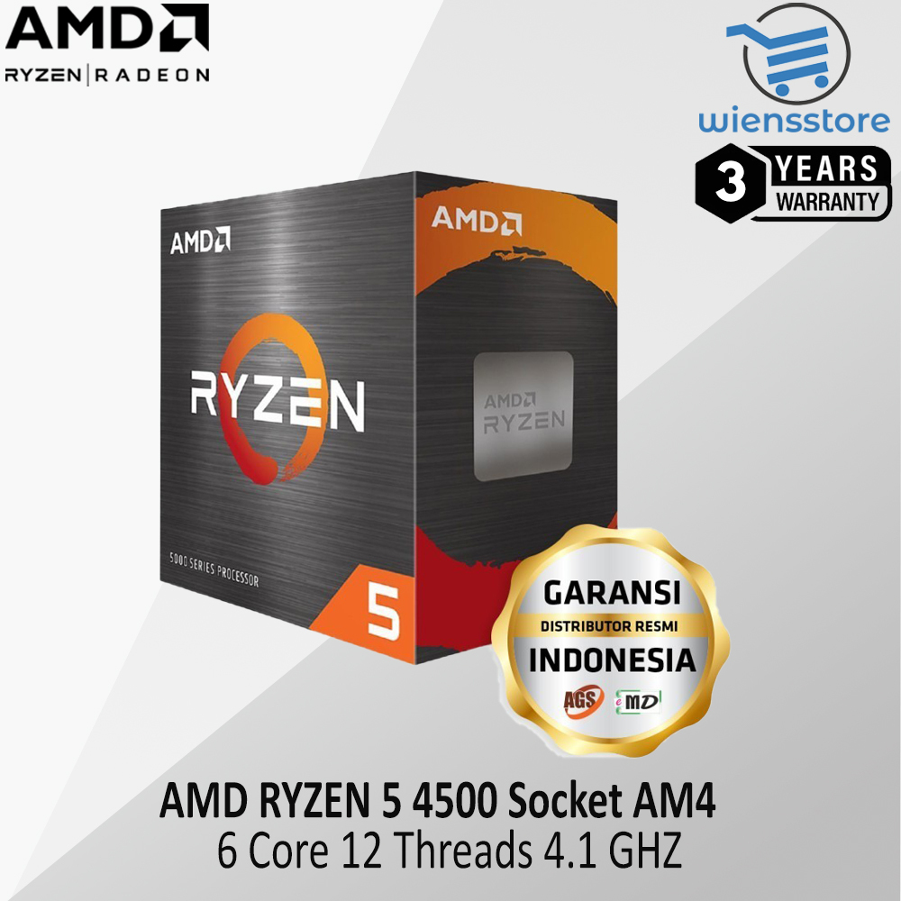 Jual AMD RYZEN 5 4500 BOX 3.6Ghz Up To 4.1Ghz Socket AMD AM4 | Shopee ...