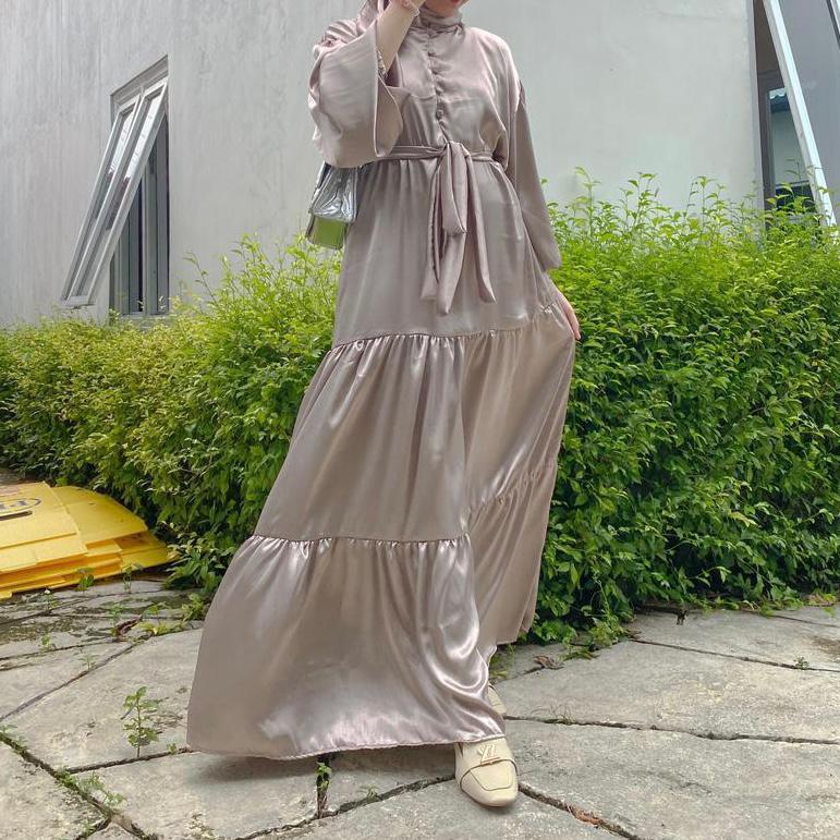 Jual Hijabstuff Gamis Shimmer Berlina Cardenza Silk Polos Gamis Wanita ...