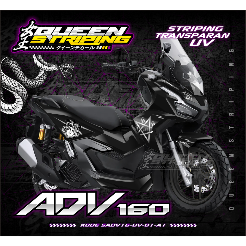 Jual STRIPING TRANSPARAN MOTOR ADV 160 MOTIF MEDUSA - AKSESORIS STIKER ...