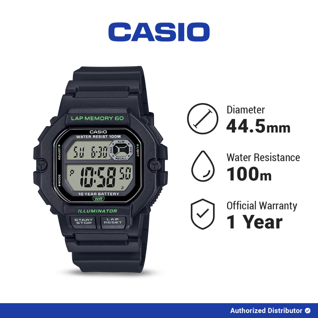 Jual Casio Jam Tangan Unisex General WS-1400H-1AVDF Digital Water ...