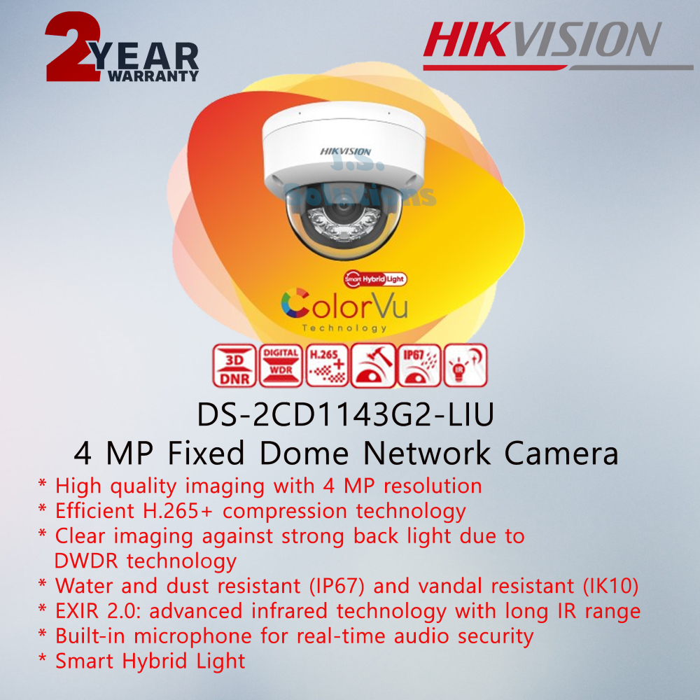 Jual Hikvision IP Camera 4MP Smart Hybrid Light Outdoor DS-2CD1143G2 ...