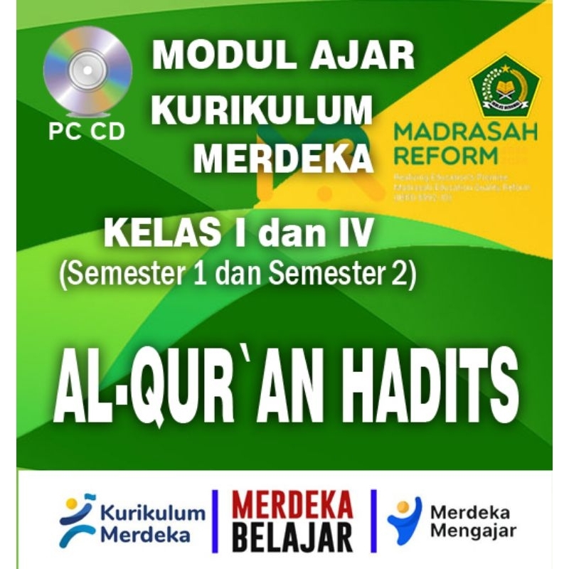 Jual Perangkat Modul Ajar AL-QUR'AN HADITS - MI Kelas I dan IV IKM ...
