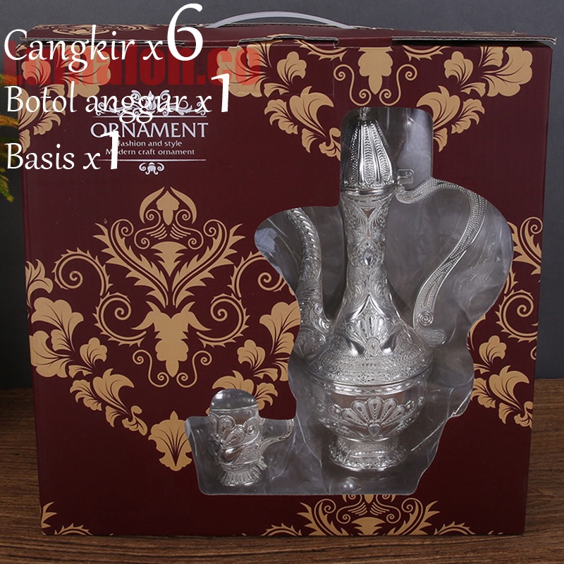 Jual 8pcs/Set Teko Arab Aladin Gold Gelas Anggur Emas Antik, Ornamen ...