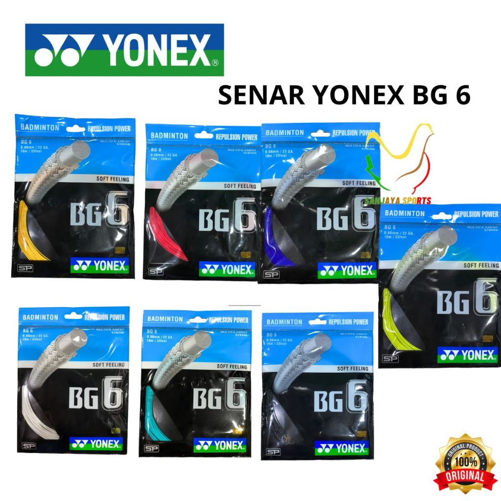 Jual SENAR BADMINTON BULUTANGKIS SENAR YONEX BG 6 ORIGINAL | Shopee ...