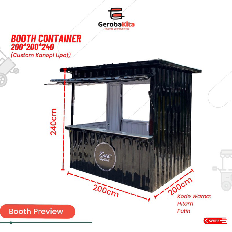 Jual Booth Container 200x200x240 Custom | Shopee Indonesia