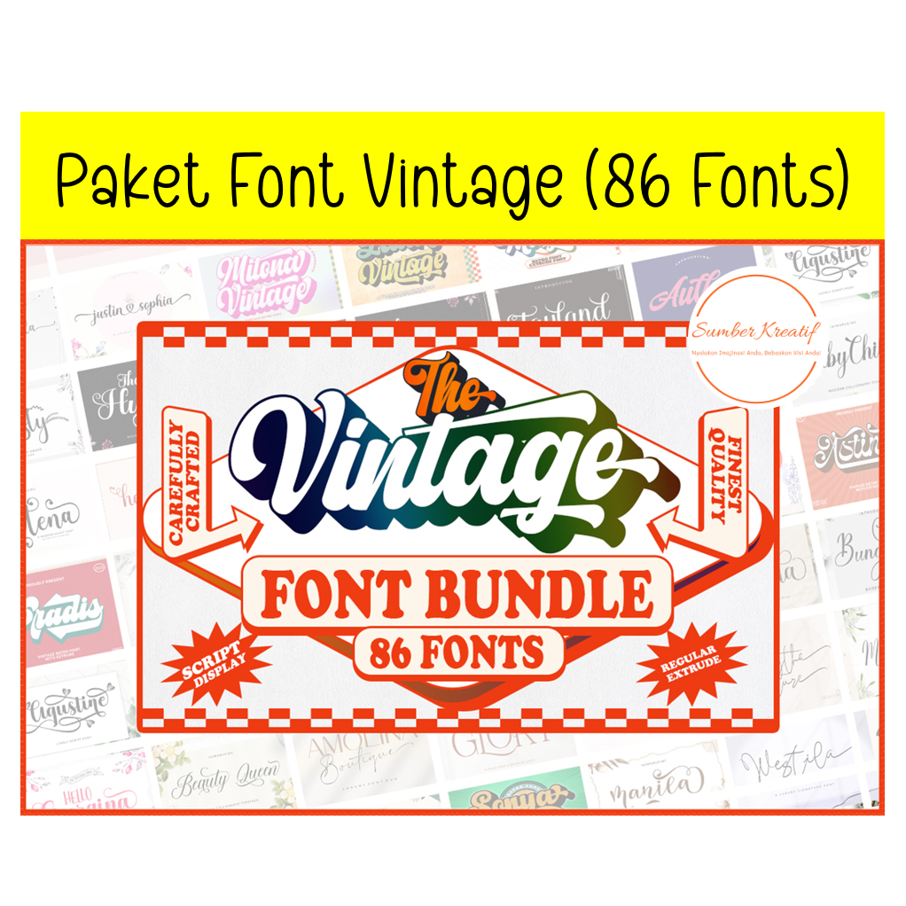 Jual Paket Font Vintage (86 Fonts) | Shopee Indonesia