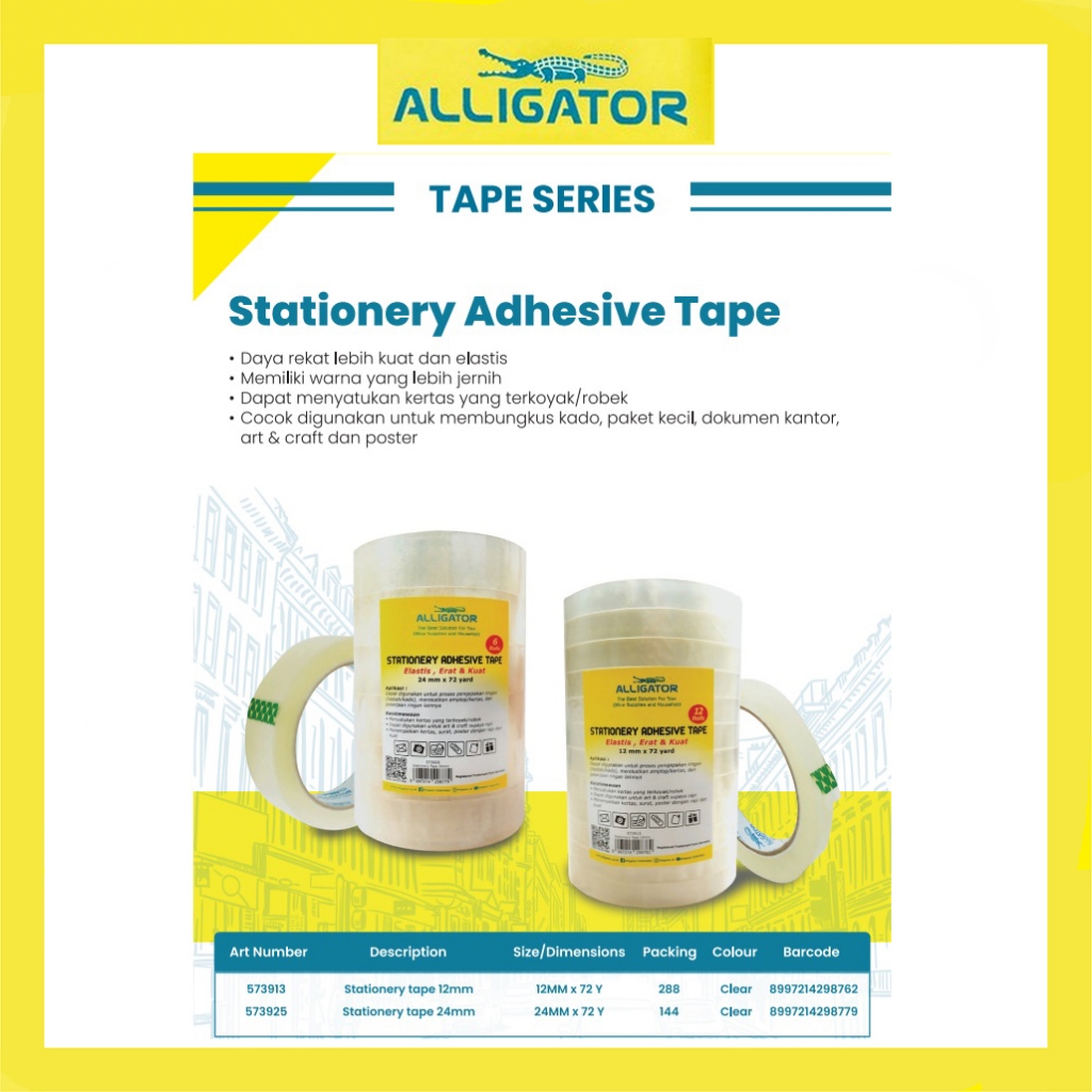 Jual Solatif Bening Alligator 2 Ukuran / Solasi / Stationery Adhesive ...