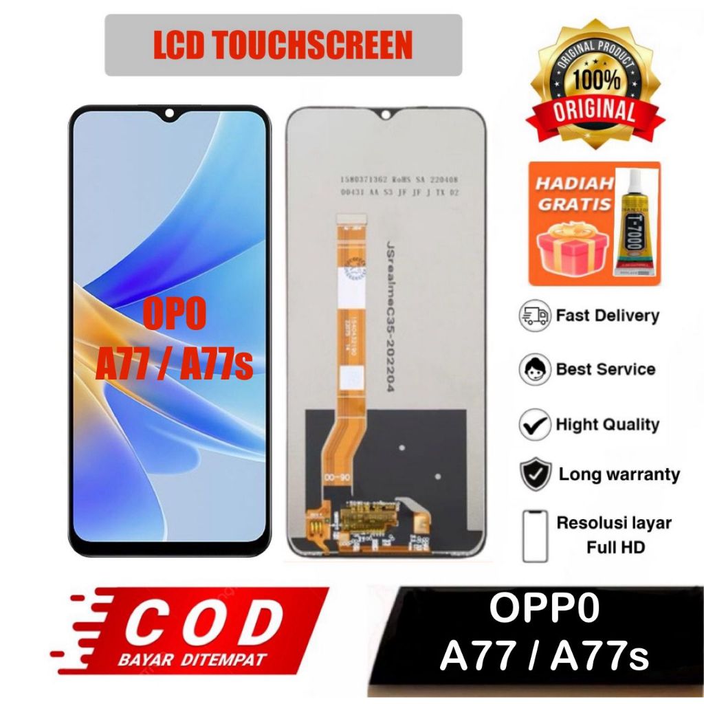 Jual LCD TOUCHSCREEN OPPO A77/A77S FULLSET ORIGINAL + LEM | Shopee ...