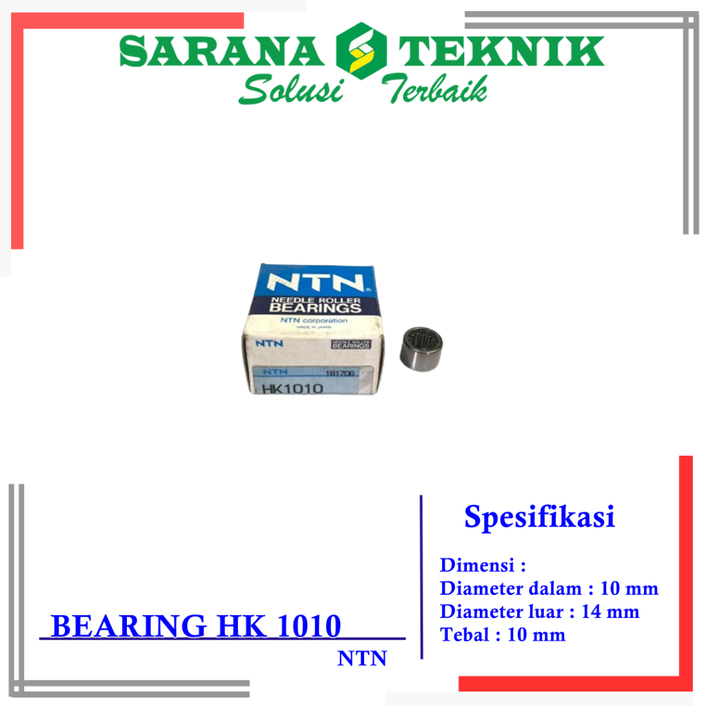 Jual BEARING BAMBU LIDI / LECES NEEDLE BEARING HK 1010 NTN JAPAN 100% ...