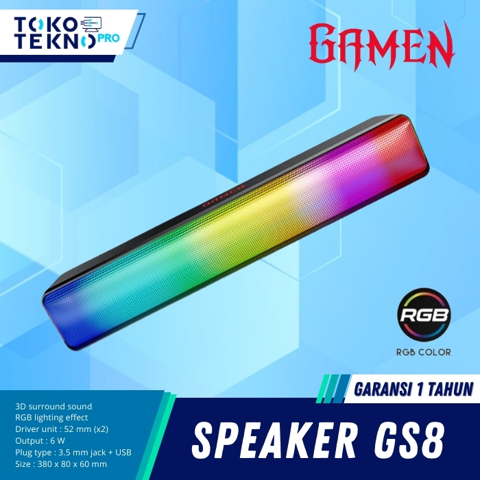Jual GAMEN GS8 / GS-8 Multimedia Speaker Gaming RGB Original | Shopee Indonesia