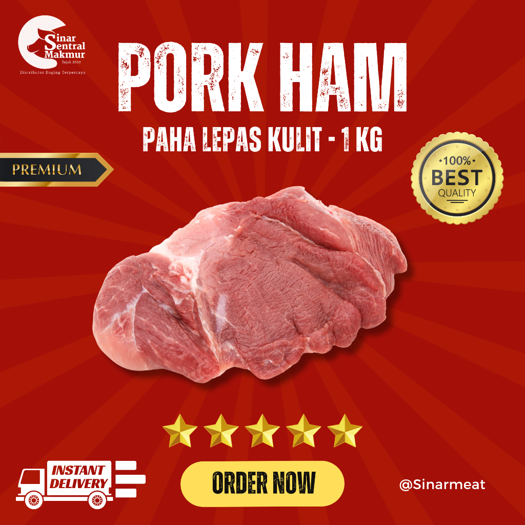 Jual DAGING PAHA BABI LEPAS KULIT LOKAL / PORK HAM SKIN OFF 1KG ...