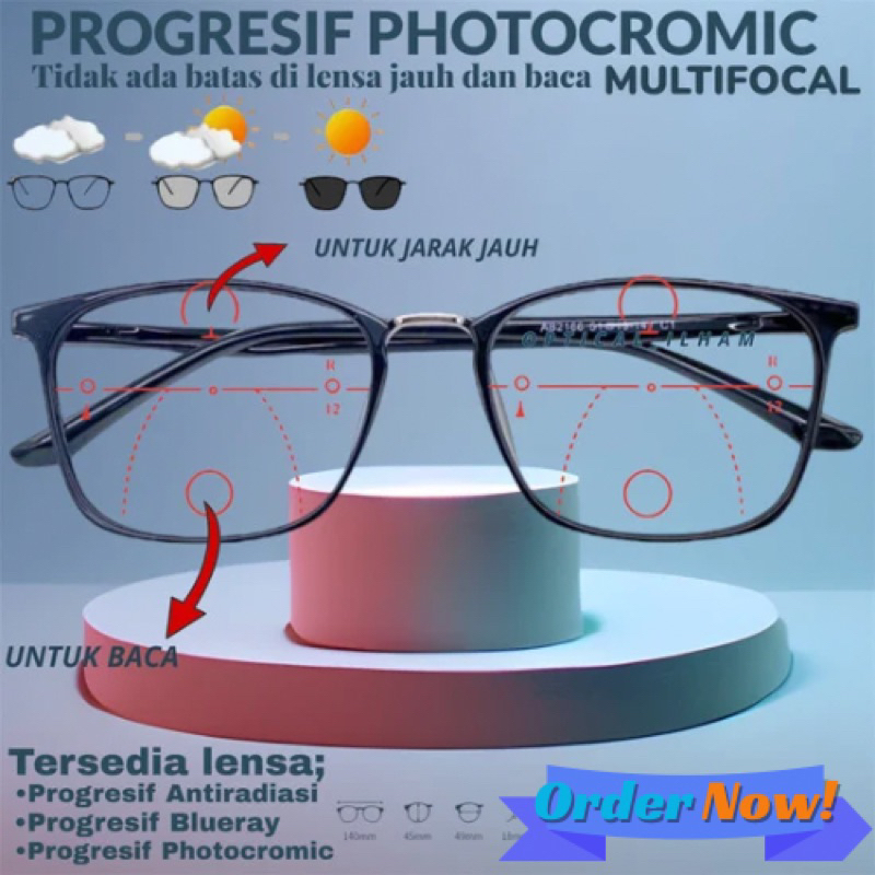 Jual Kacamata Baca Plus Double Focus Photocromic Anti Radiasi Wanita ...