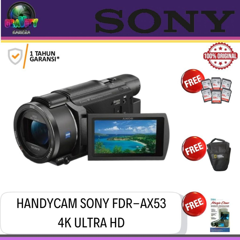 Jual HANDYCAM SONY FDR-AX53 4K UHD / SONY FDR-AX53 / SONY AX53 HANDYCAM ...