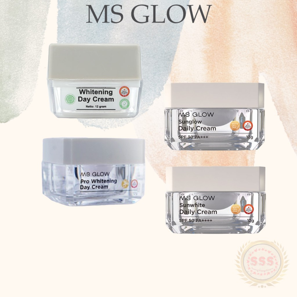 Jual MS GLOW Whitening Day Cream / Sun White Daily Cream / Sun Glow ...