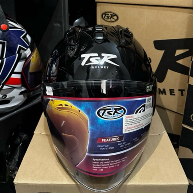 Jual HELM TSR VZ RAM GLASS BLACK | Shopee Indonesia